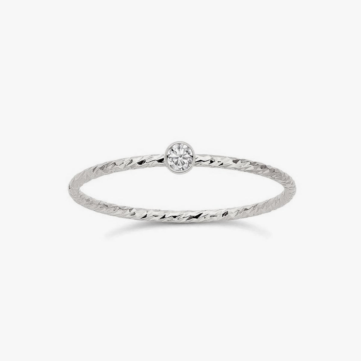 Mini Sparkle Bezel Ring Silver – J&CO Jewellery