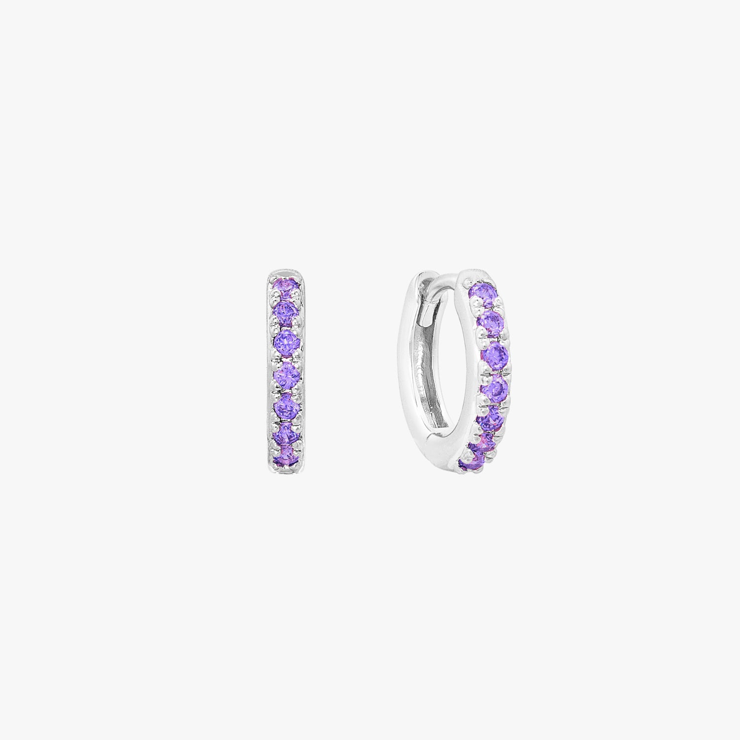 Amethyst huggie earrings store