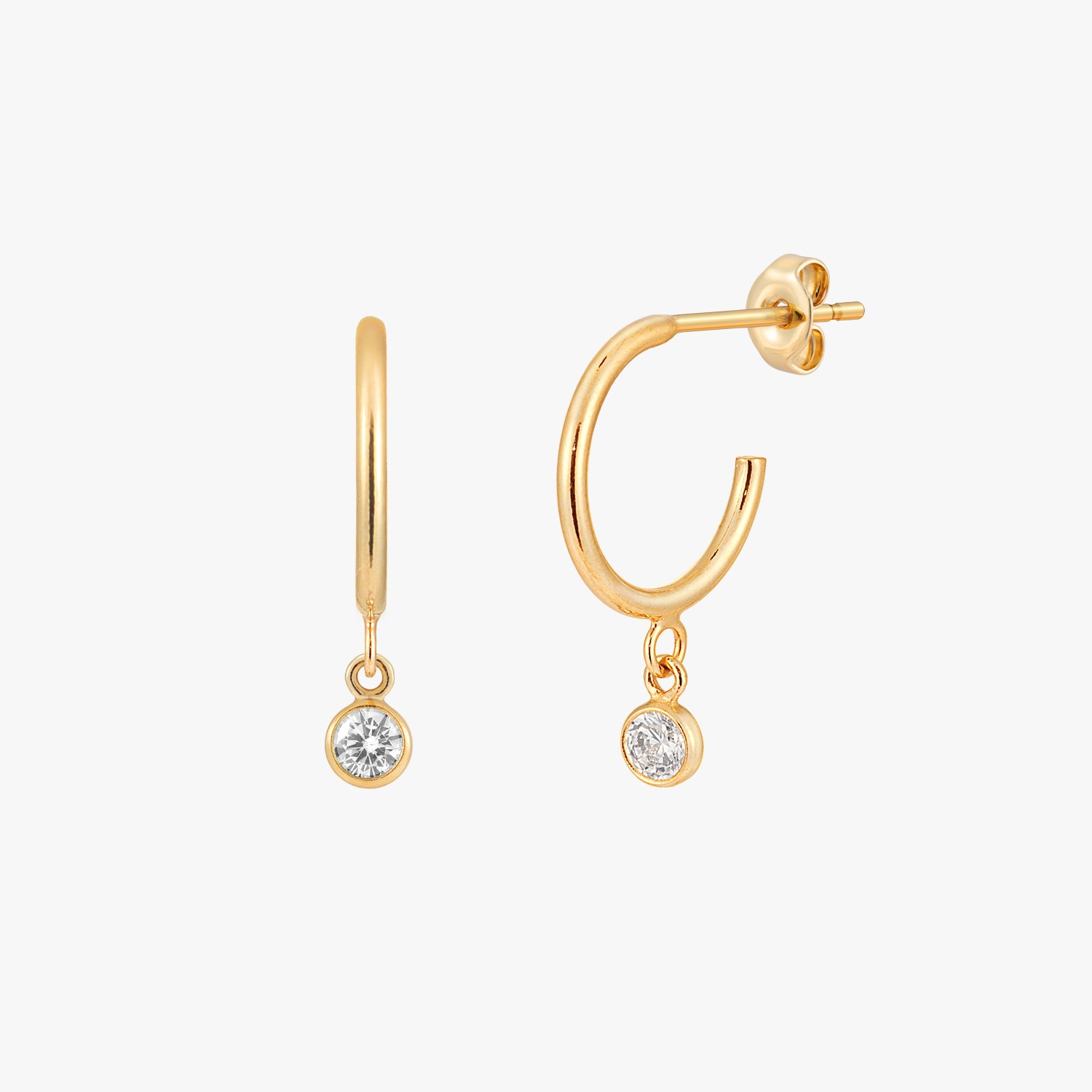 JCO Jewellery 12 Pure Bezel Half Hoop Earrings