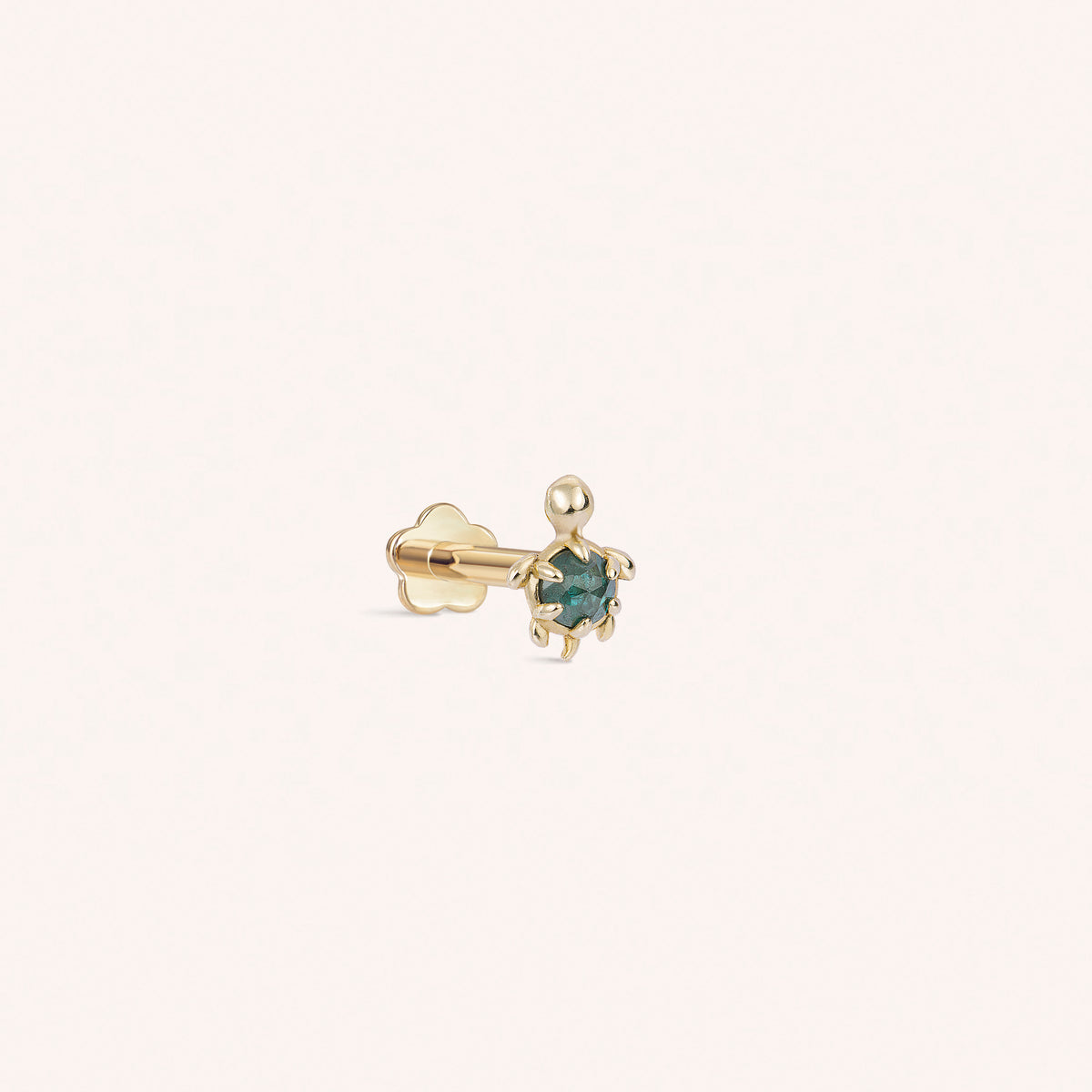 14K Solid Gold Turtle Diamond Flatback Earring – J&CO Jewellery