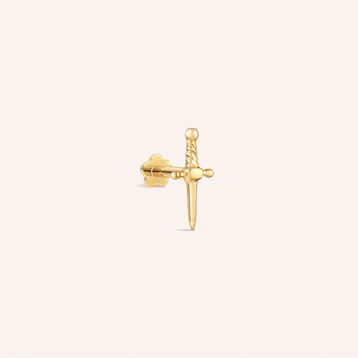 14K Solid Gold Mini Dagger Internal Threaded Labret Earring – J&CO ...