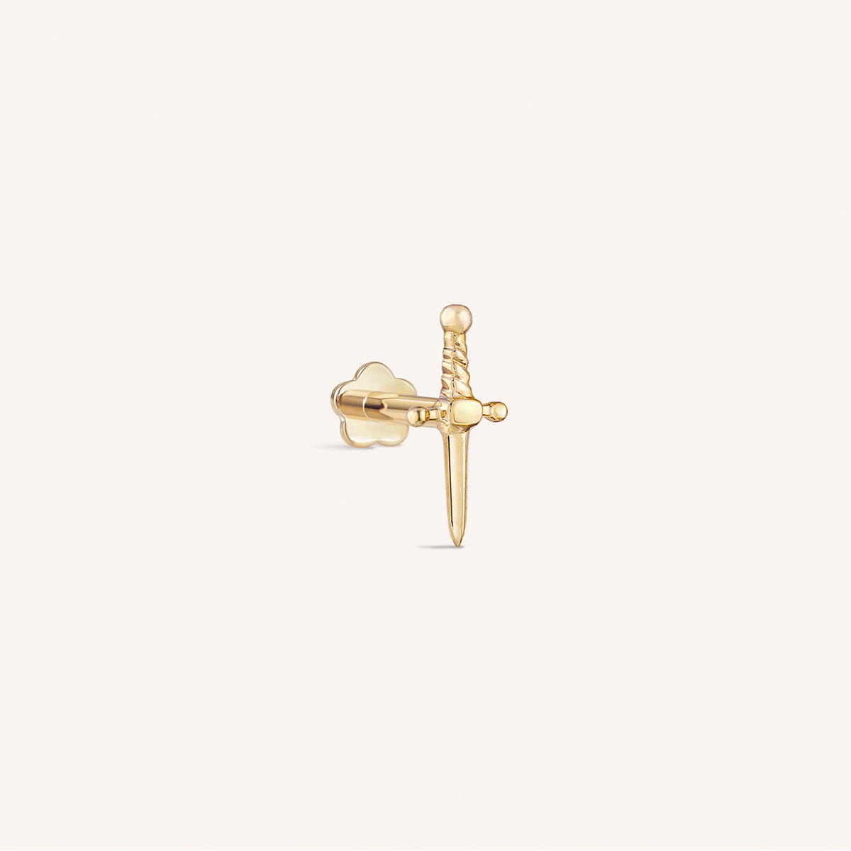 14K Solid Gold Mini Dagger Internal Threaded Labret Earring – J&CO ...