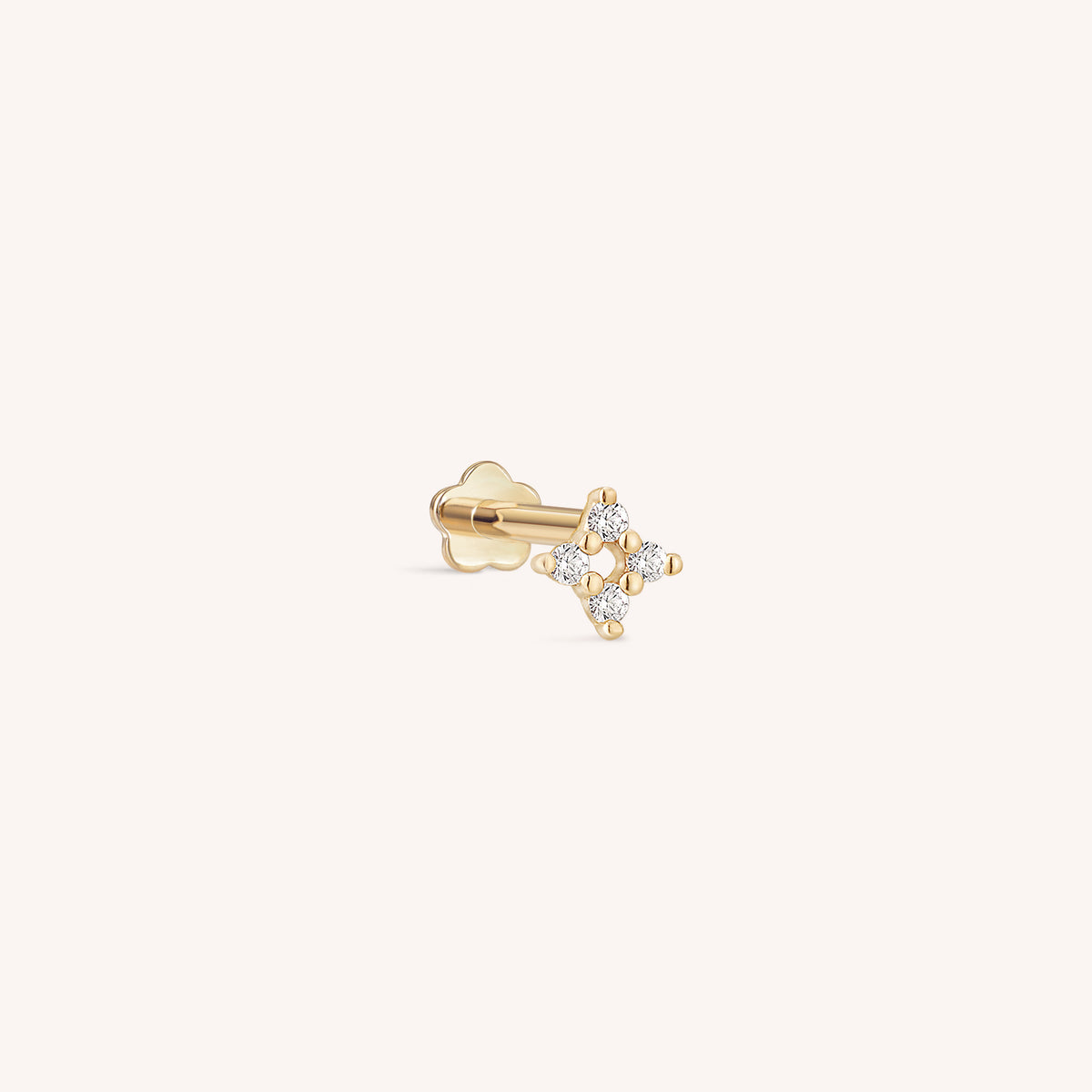 14K Solid Gold Diamond Starlight Threaded Labret Earring – J&CO Jewellery