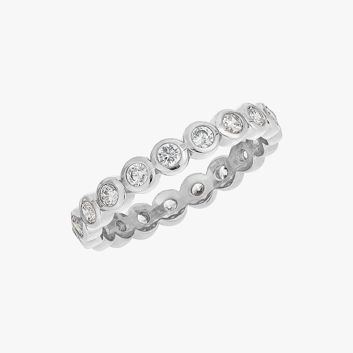 Eternity Bezel CZ Silver Ring – J&CO Jewellery