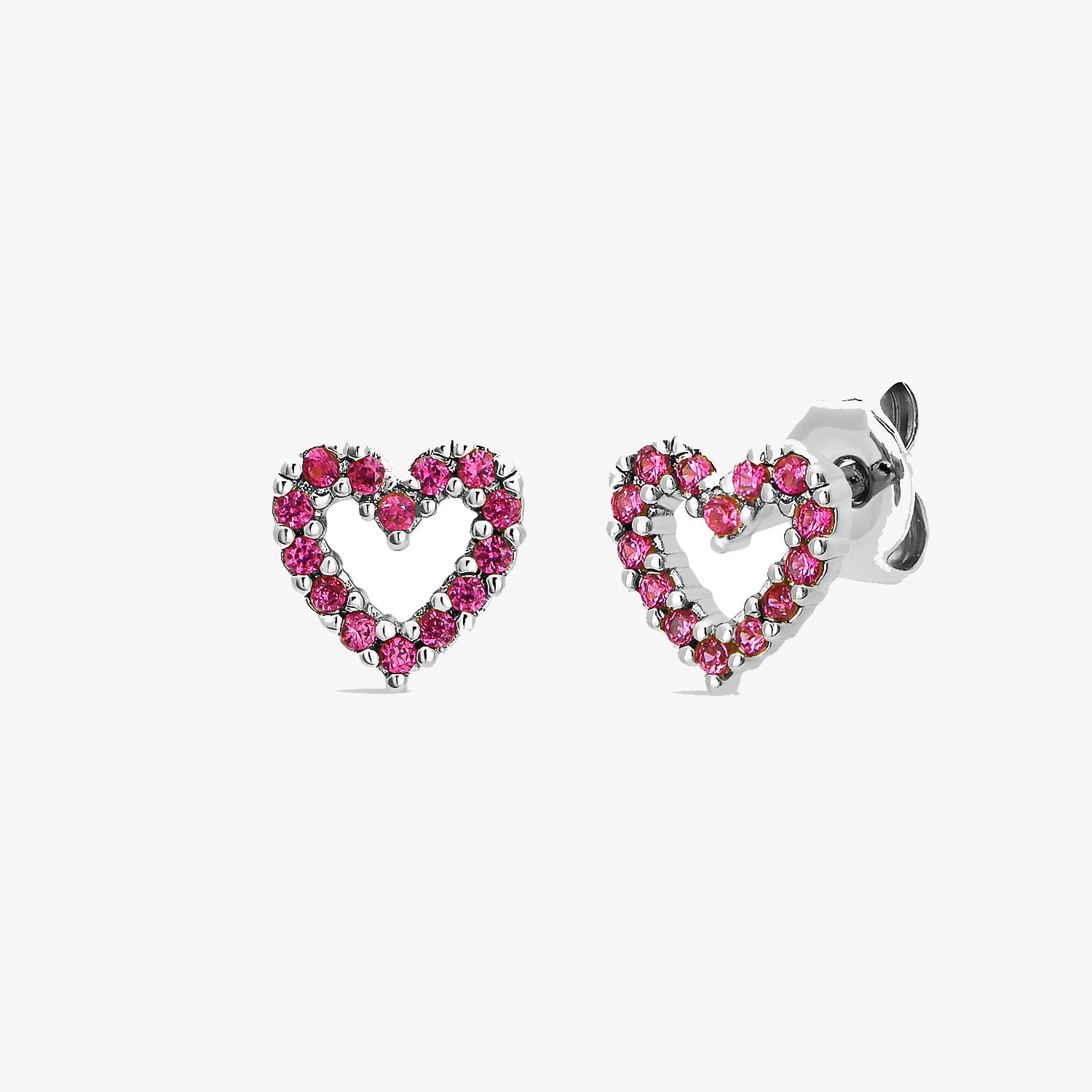 Red heart earrings studs store