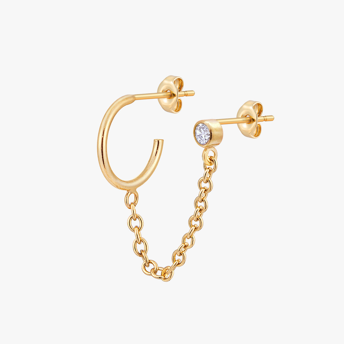 Stud Linked Hoop Chain Earring – J&CO Jewellery