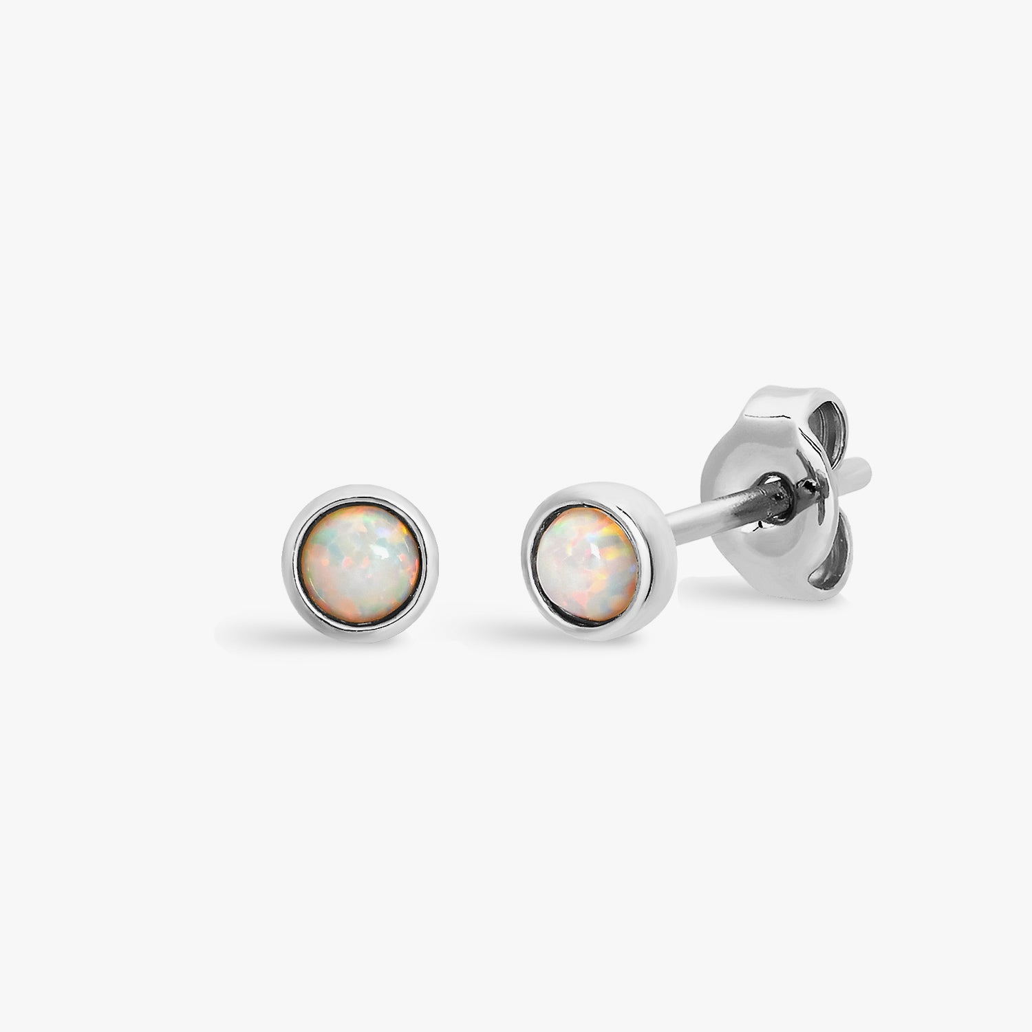 Opal stud earrings silver store