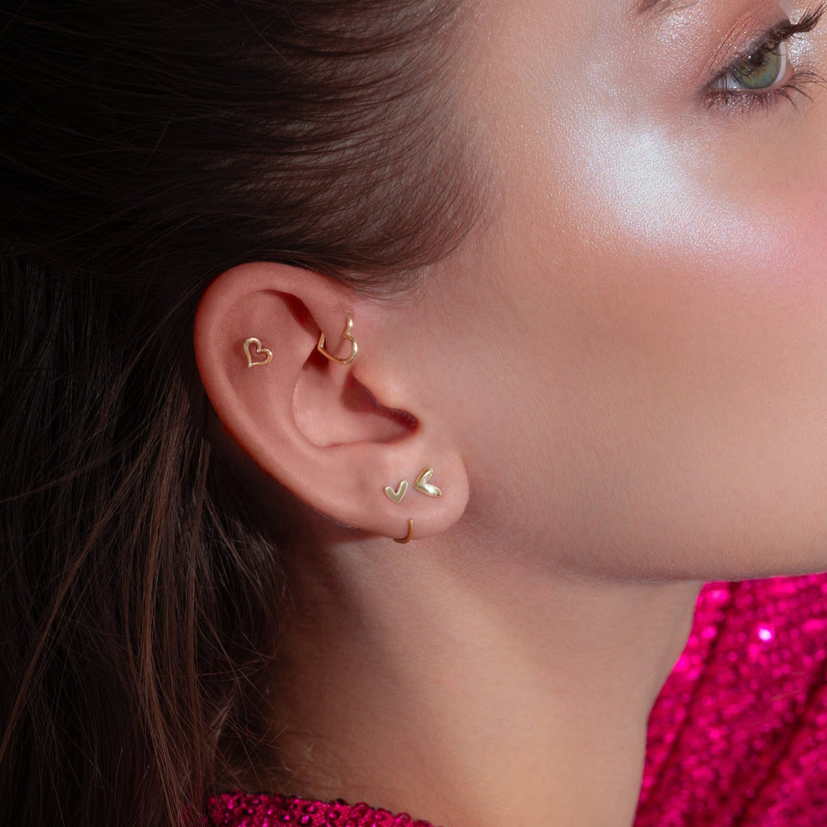 14K Solid Gold Love Loop Clicker Hoop – J&CO Jewellery