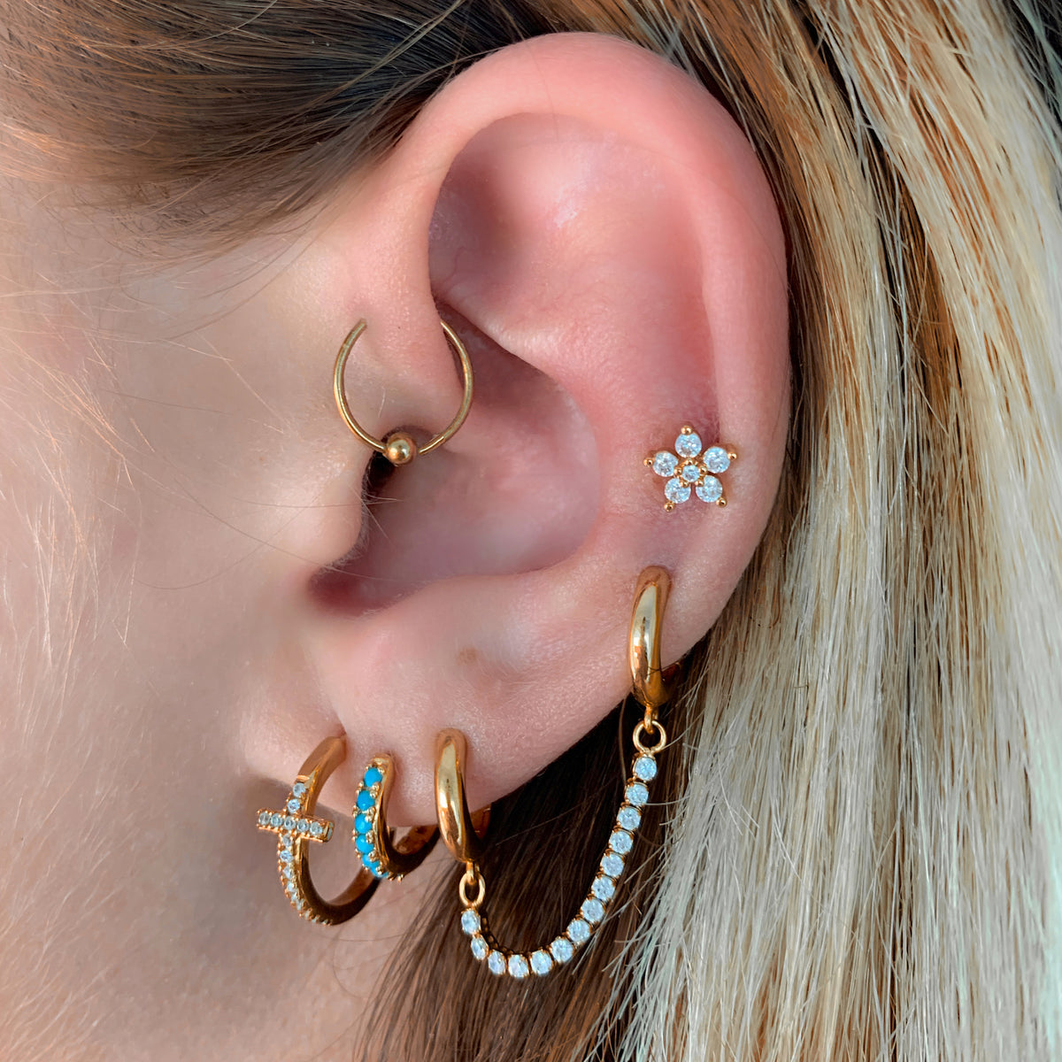 Pave Cross Hoop Earrings – J&CO Jewellery