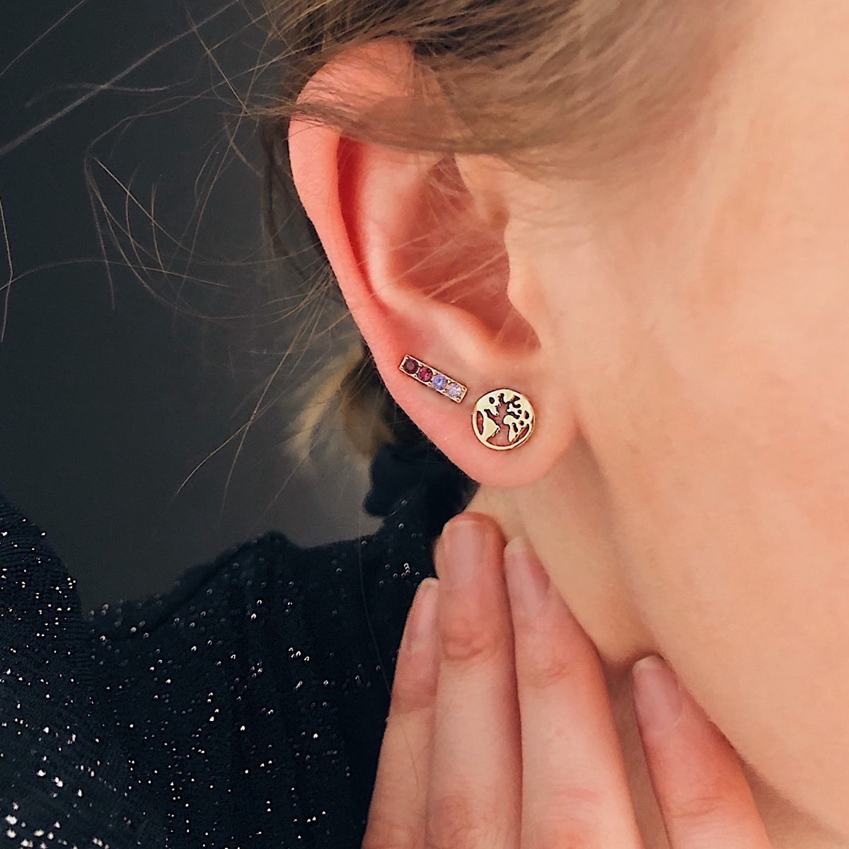 Traveller World Map Stud Earrings – J&CO Jewellery